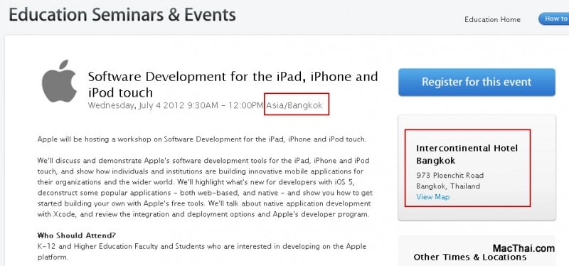 Apple - Education Seminars & Events - Software Development for the iPad ...