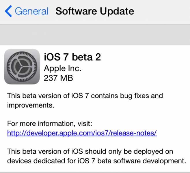 แอปเปิลออกอัพเดต iOS 7 Beta 2 ให้นักพัฒนาแล้ว มีสำหรับ iPad, iPad Mini ด้วย