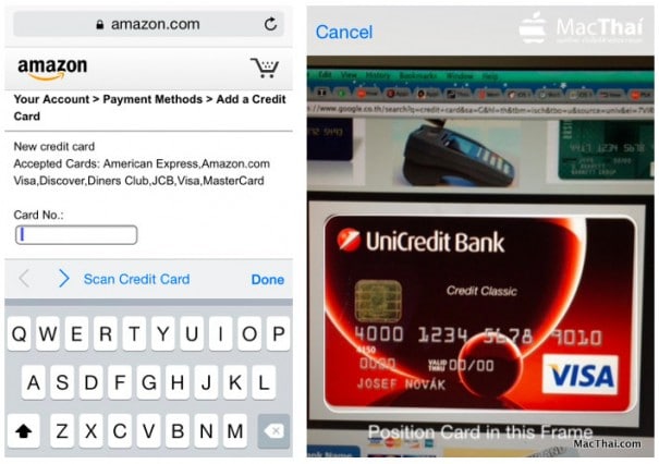Safari ใน iOS 8 สามารถสั่งให้สแกนบัตรเครดิตได้ ไม่ต้องกรอกข้อมูลเอง