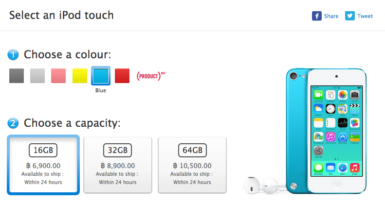 Apple เปิดขาย iPod touch รุ่น 16GB ในไทยแล้ว ราคาแค่ 6,900 บาท