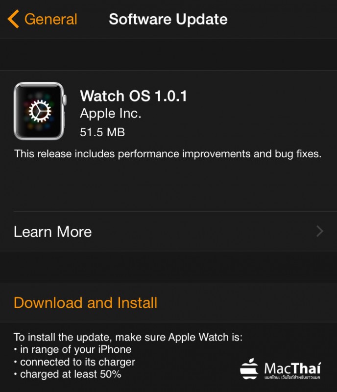 Apple อัพเดท Apple Watch OS 1.0.1 รองรับภาษาไทยสมบูรณ์แล้ว !! คาดเข้า ...