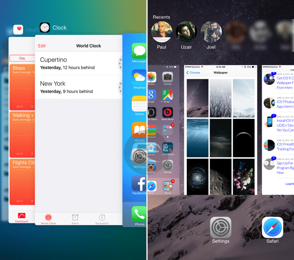 เทียบตัวต่อตัว iOS 8 vs iOS 9 มีหน้าจอไหนที่เปลี่ยนไปบ้าง