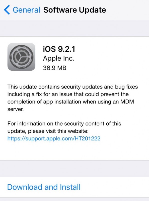 รวมช่องทางโหลด iOS 9.2.1 แบบไฟล์ (IPSW) สำหรับ iPhone, iPad และ iPod Touch