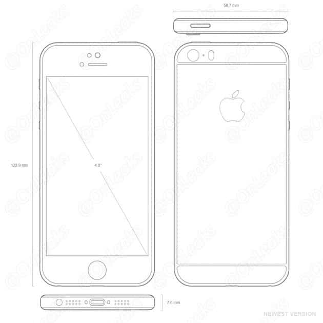หลุดภาพ Mockup ของ iPhone 5se หน้าตาคล้าย iPhone 5s
