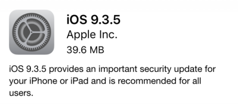 รวมช่องทางโหลด iOS 9.3.5 แบบไฟล์ (IPSW) สำหรับ iPhone, iPad และ iPod Touch