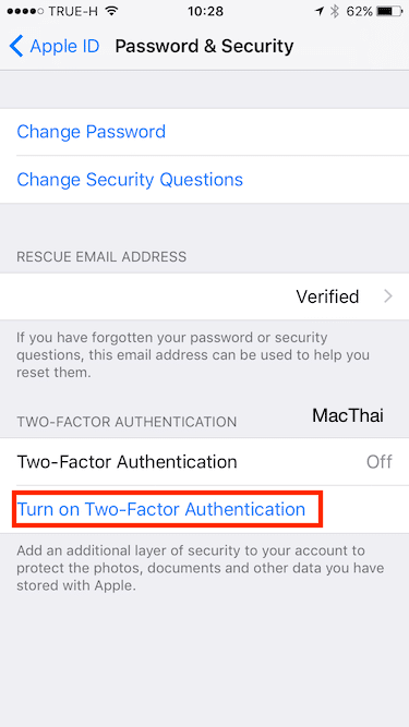 รู้จัก Two-factor authentication ของ Apple ID เพื่อรักษาความปลอดภัยของบัญชี