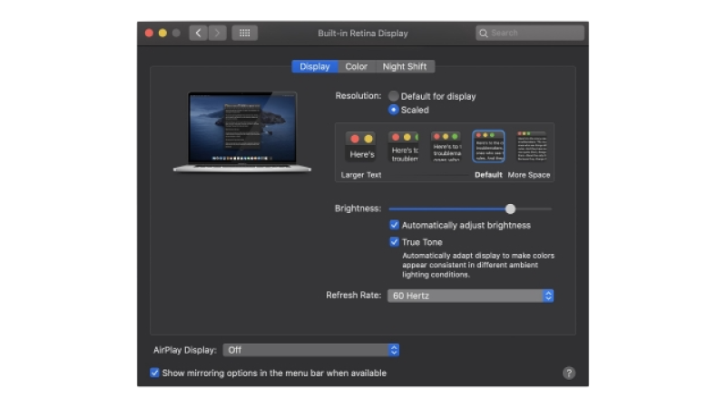 MacBook Pro 16" สามารถปรับ Refresh rate หน้าจอ ต่ำกว่า 60 Hz เพื่องาน ...