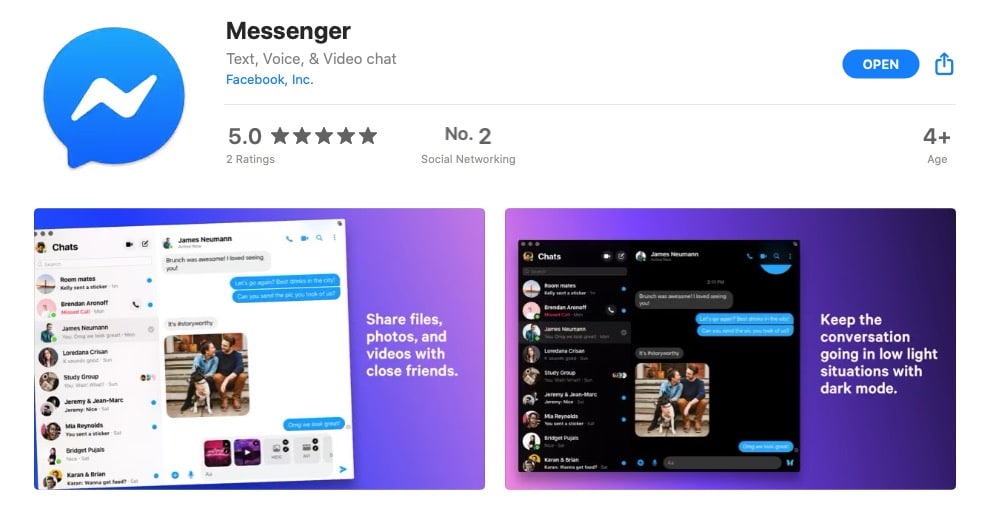 เปิดตัว Facebook Messenger สำหรับ Mac พร้อมให้โหลดได้แล้วที่ Mac App Store